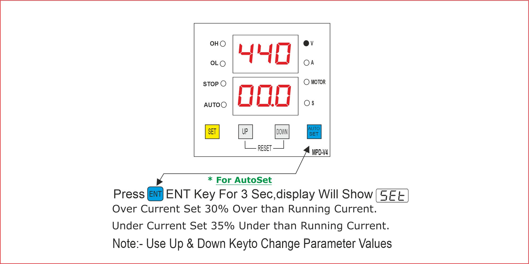 MPD-V4-P2P 440 v TWO PHASE MOTOR PROTECTION DEVICE